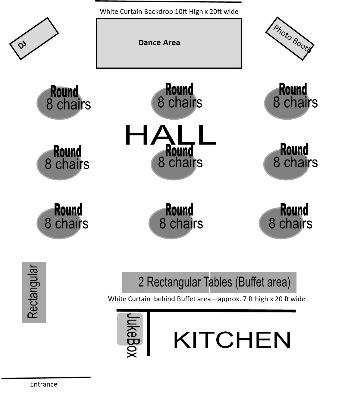 Sample Hall Venue Set Ups - American Legion Cherry Hill NJ Post 372